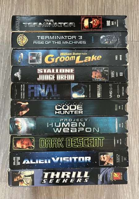 10 VHS SCI-FI Lot - Terminator. T3, Judge Dredd, Groom Lake, Alien ...