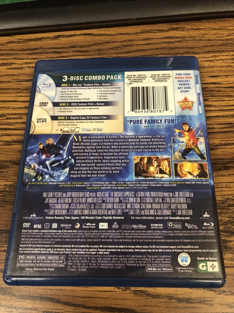 THE SORCERERS APPRENTICE (Blu-ray/DVD, 2010, 3-Disc Set, Includes ...