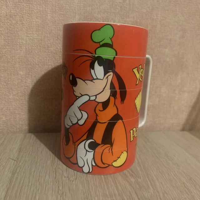 WALT DISNEY GOOFY Twist Turn Puzzle Plastic Cup Mug Selandia Rare ...