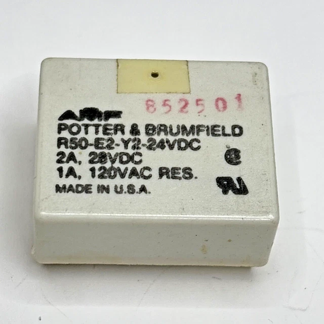 NOS RELAY POTTER & BRUMFIELD R50-E2-Y2-24VDC 2A 28VDC 1A 120VAC RES ...