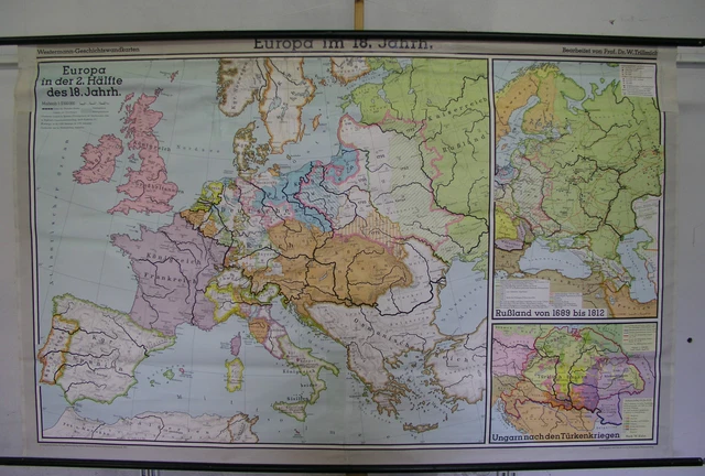 SCHULWANDKARTE EUROPAKARTE 18.J Century Europe Vintage Wall Map ...