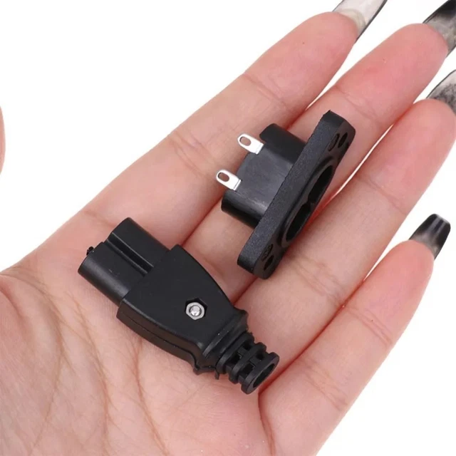 8-SHAPED C8 MALE Power Socket Power Cord 8-Shaped Plug Socket Female ...