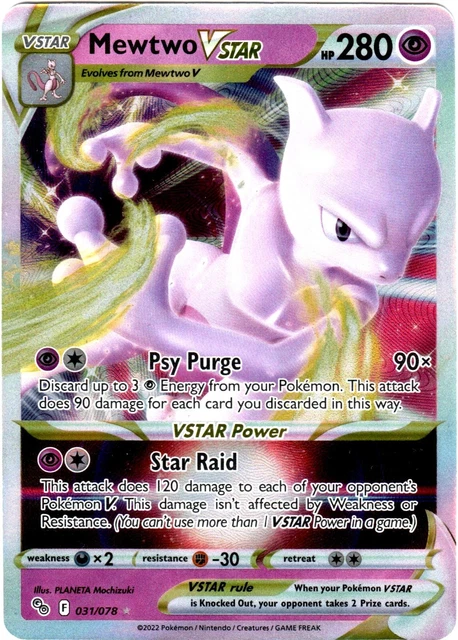 POKEMON MEWTWO V Star 031/078 Full Art Ultra Rara Holo Pokemon Go ...