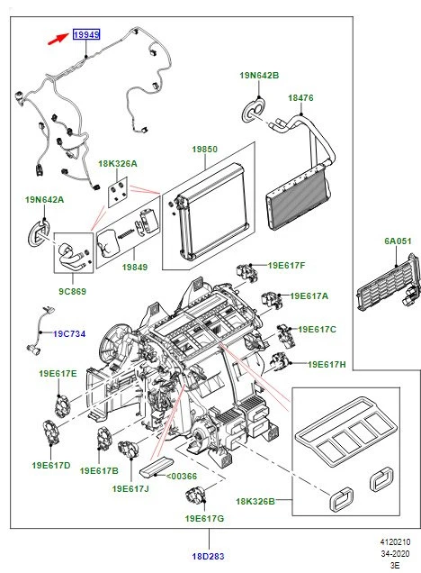LAND ROVER DEFENDER L663 Câble de climatiseur LHD LR131039 NEUF ...