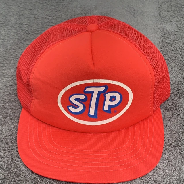 VINTAGE STP MOTOR Oil Racing Red Blue Mesh Trucker Snapback Hat Cap ...