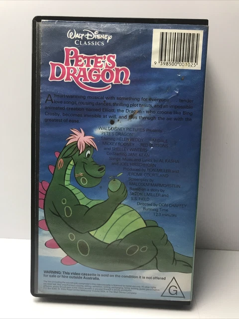 VINTAGE VHS WALT Disney Classic PETE'S DRAGON Children's PAL G Musical ...