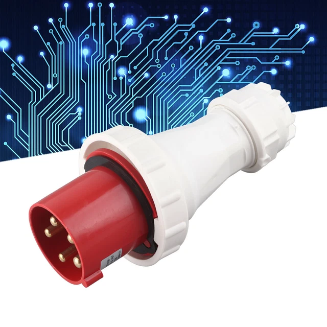 INDUSTRIAL SOCKET CEE Aviation Connector IP67 Waterproof 5PIN 63A 220 ...