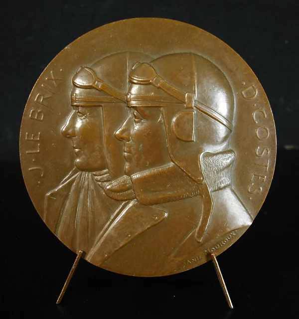 MEDAL AVIATION HISTORY Dieudonné Costes Joseph Le Brix 1975 - Atlantic ...