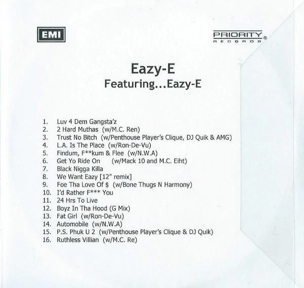 EAZY-E FEATURING...EAZY E CDr UK Priority 2007 official cdr promo in ...