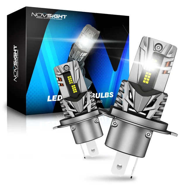 NOVSIGHT PAIR 90W 20000LM H4 LED Headlight Bulbs Kit High Low Beam ...