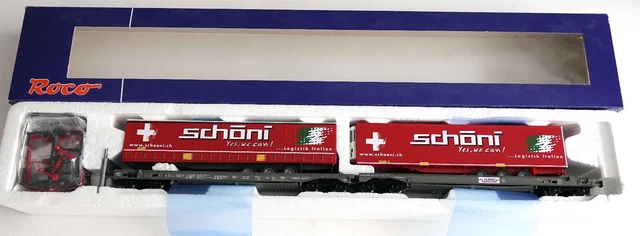 ROCO 66604 CARRELLO a dondolo delle FFS nuovo in IMBALLO ORIGINALE con ...