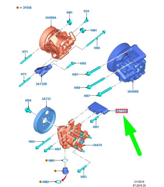FORD TRANSIT MK4 Servolenkungspumpenhalterung CK2Q-3C631-AA 1800654 NEU ...