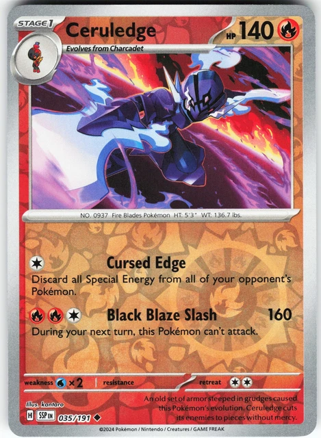 CERULEDGE - 035/191 Pokemon SV08: Surging Sparks Reverse Holo Uncommon ...
