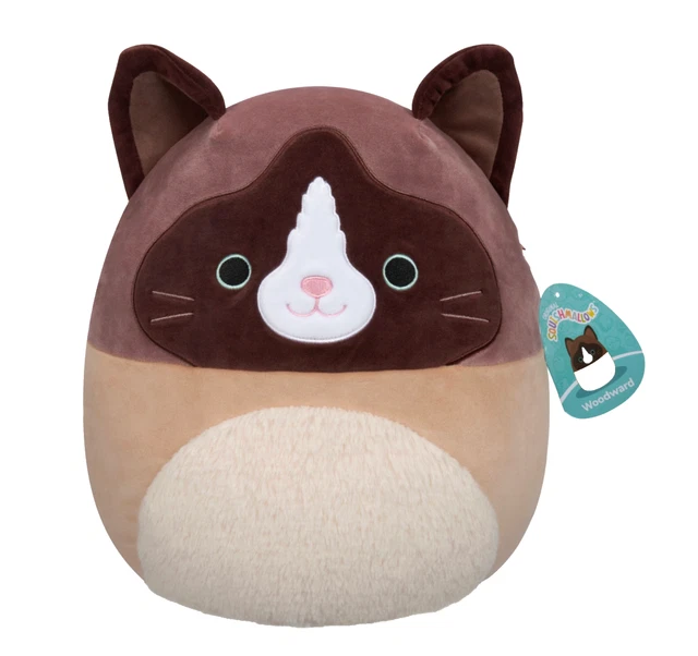 SQUISHMALLOW WOODWARD THE Snow Shoe Cat 12" Soft Plush Jazwares Kelly ...