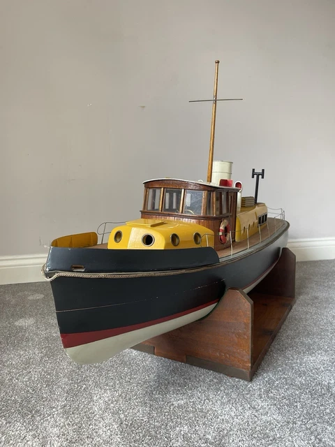 MODEL SCALE STEAM Cabin Cruiser Boat with Wheel House- wooden decking ...