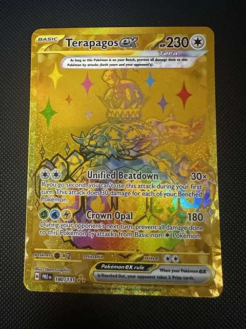 POKÉMON TCG - Prismatic Evolutions Terapagos Ex 180/131 Hyper Rare Gold ...