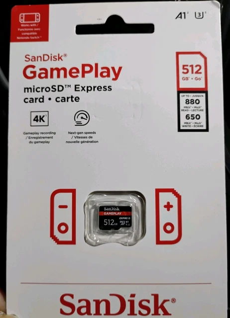 NINTENDO SWITCH 2 SanDisk MicroSD Express 512 GB GamePlay Memory Card New Sealed $97.10 ...