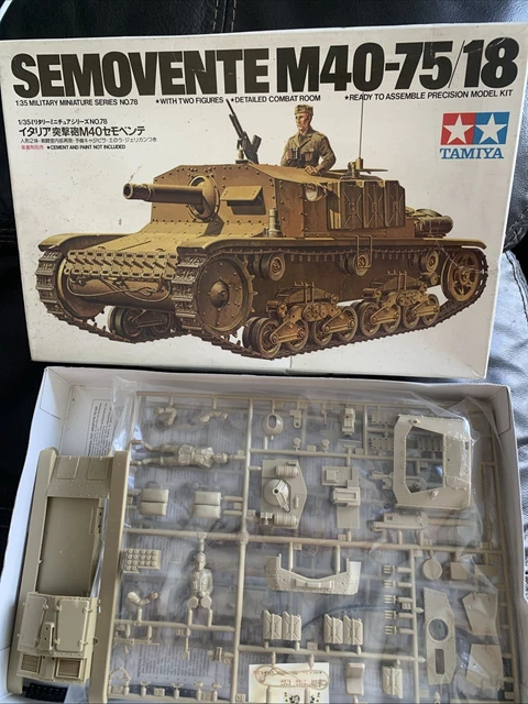 TAMIYA 1/35 SCALE SEMOVENTE M40-75/18. MODEL KIT Very rare Kit Attic ...