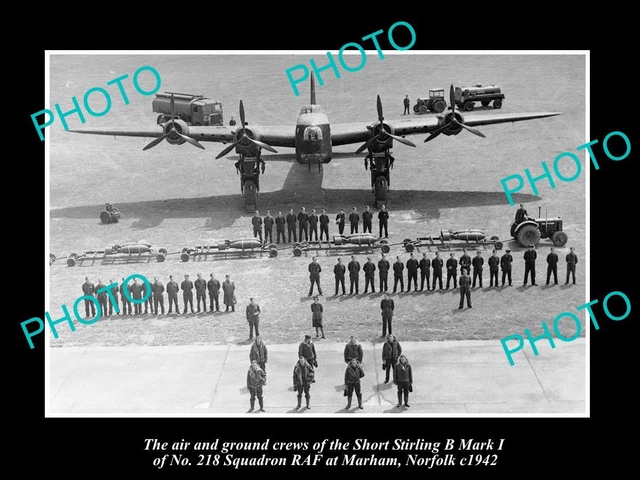 OLD LARGE HISTORIC MILITARY PHOTO BRITISH RAF BOMBING SQUADRON No218 ...