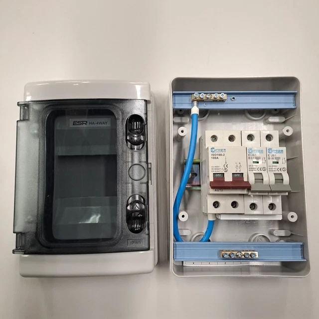 2 WAY GARAGE Consumer Unit with 16A and 32A MCBs IP65 Suitable for ...