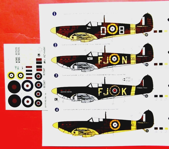 DECALS - 1/72: Supermarine SPITFIRE Mk.Va £3.00 - PicClick UK