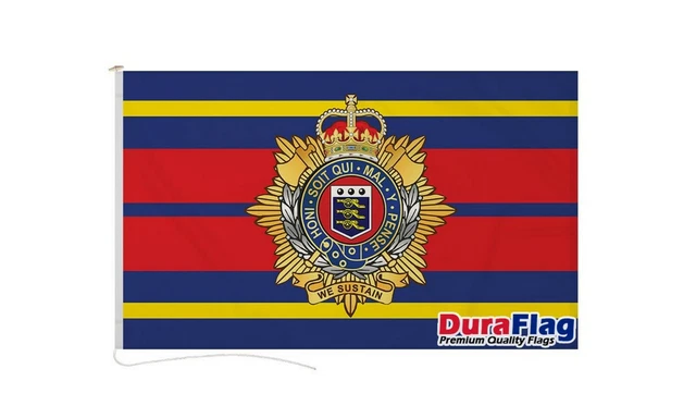 ROYAL LOGISTIC CORPS 90cm x 60cm FLAG DURAFLAG Hard Wearing Rope ...