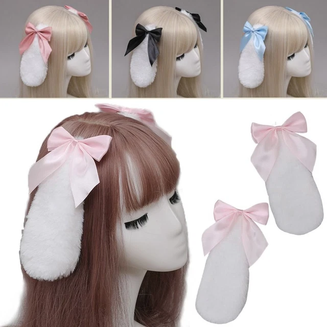 DROOPY RABBIT BUNNY Ears Hairpin Plush Rabbit Hairclips Photo Prop $11. ...
