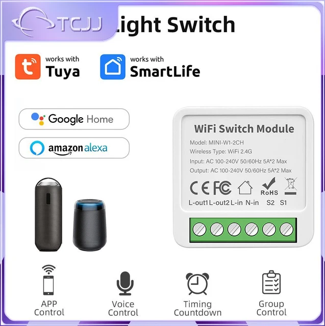 TUYA WIFI 16A Mini Smart Switch 1/2/3/4 Gang Support 2-way Control ...