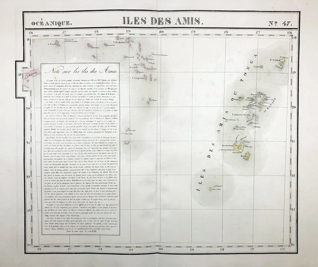 TUAMOTUS POLYNESIA TUAMOTU Islands Pacific Ocean Map Card Vandermaelen ...
