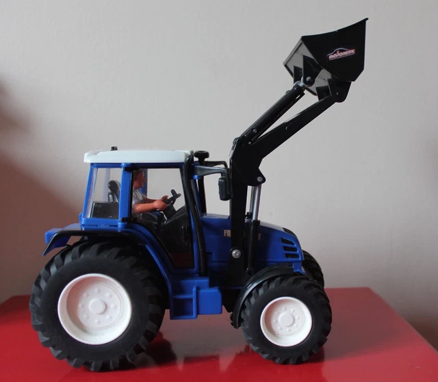 MAJORETTE FARM MASTER TRACTOR 10"x5” Blue PLASTIC Motorised DICKIE TOYS ...
