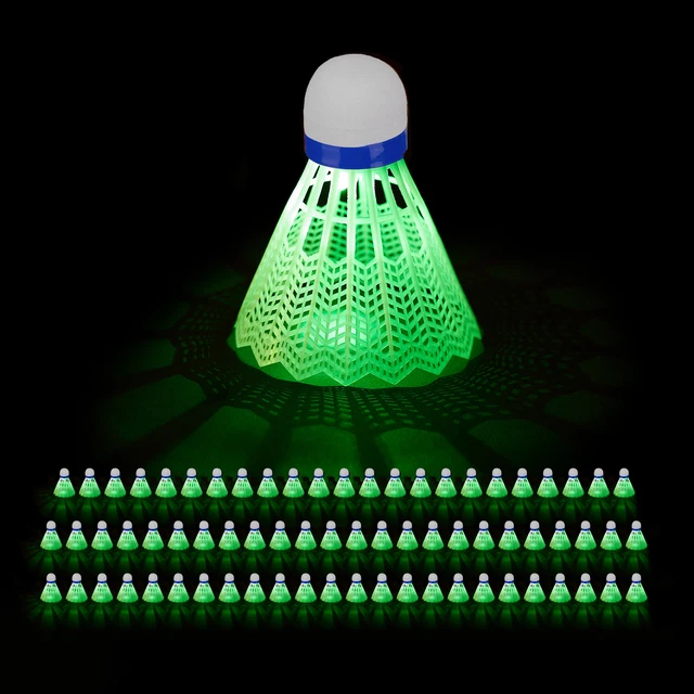 LED SHUTTLECOCK SET of 96 Badminton Shuttlecocks Badminton Balls Glow ...