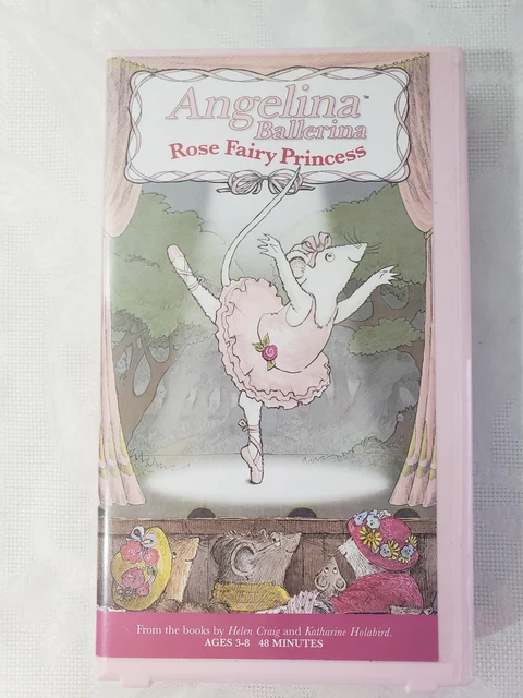 ANGELINA BALLERINA - Rose Fairy Princess (VHS, 2002) Pink Plastic ...