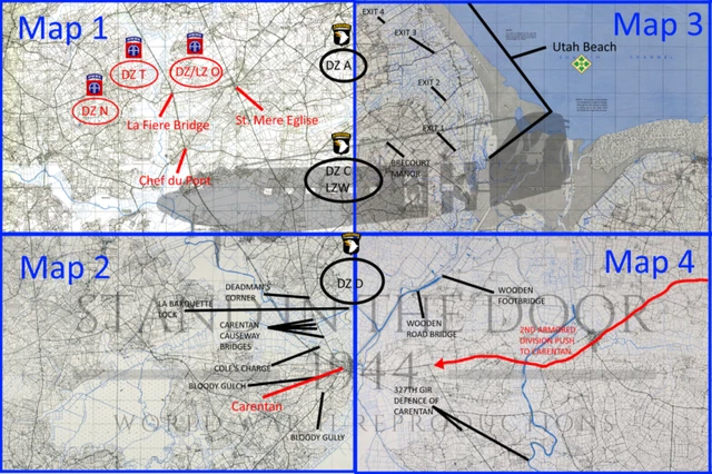 WW2 NORMANDY D-DAY map 2 Carentan £28.28 - PicClick UK