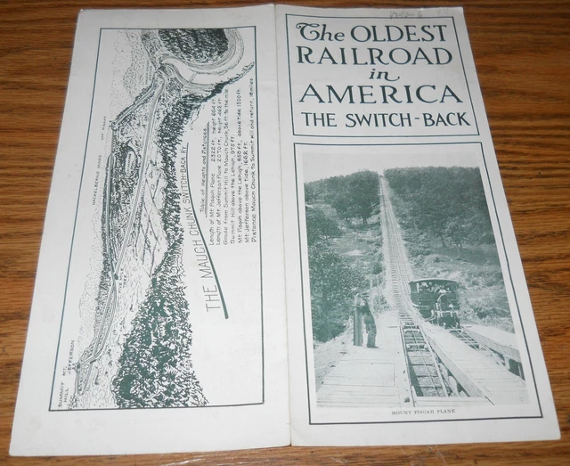 VINTAGE SWITCH BACK Railroad Brochure Pamphlet - Oldest Railroad in ...