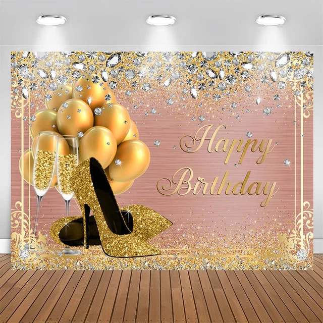 HIGH HEELS BALLOON Rose Gold Happy Birthday Backdrop $35.97 - PicClick AU