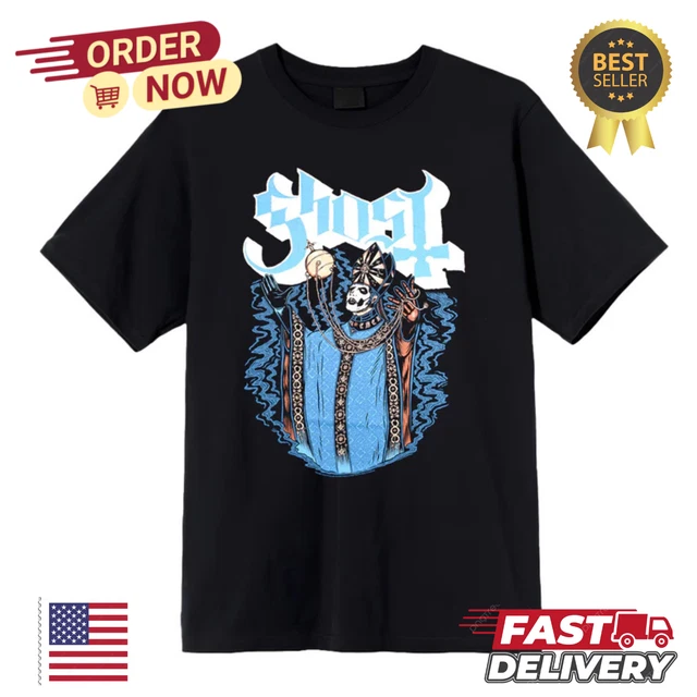 SALE!! GHOST BAND World Tour 2025 Tour Dates Skeletour Merch T-Shirt ...