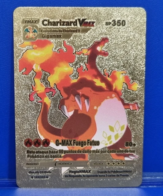 CARD CARTA TARJETA Pokemon Charizard VMAX Gigamax SP350 143/293 Oro ...