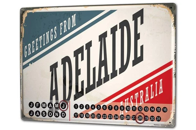 PERPETUAL CALENDAR RETRO Art Metropole Adelaide Australia Tin Metal ...