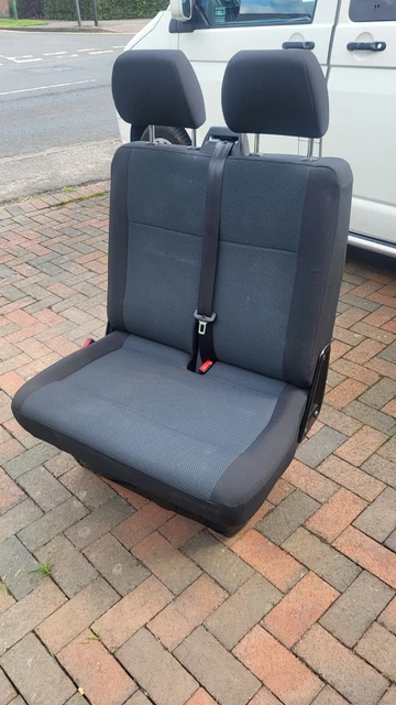 VWT5/T5.1/T6 DOUBLE PASSENGER seat, and base in black/grey Simora ...