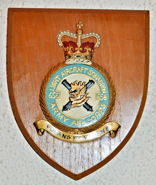 656 SQUADRON ARMY Air Corps regimental mess wall plaque shield crest ...