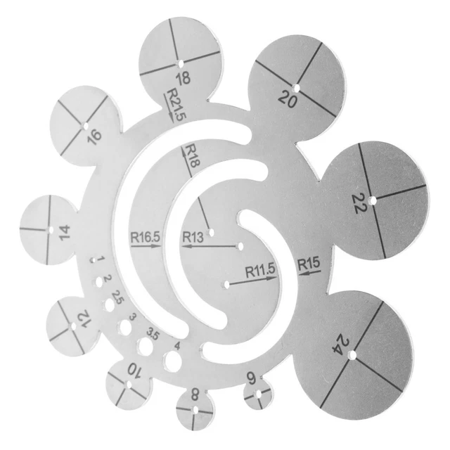 RULER STENCIL CORNER Radius Template Circle Drawing Maker $26.72 ...