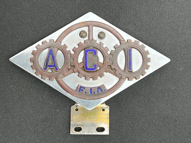 ACI FIA AUTOMOBILE Club d'Italia Italy Motor Car Enamel Badge Emblem £ ...