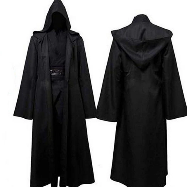 ADULT MENS HOODED Robe Cloak Cape Party Halloween Vampire Cosplay ...