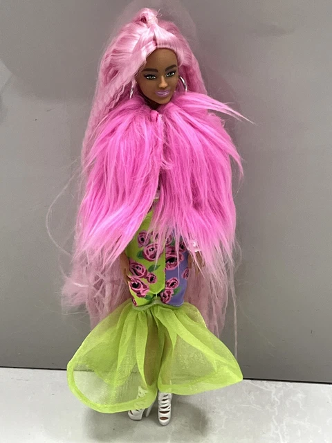 BARBIE DOLL ARTICULATED Fashionista Pink Long Hair Posable Extra Mattel ...