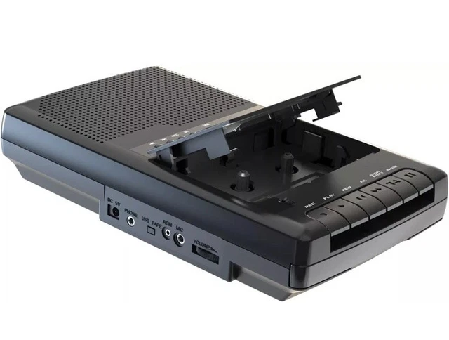 PORTABLE CASSETTE PLAYER Recorder with Stand-Alone Microphone Converter ...