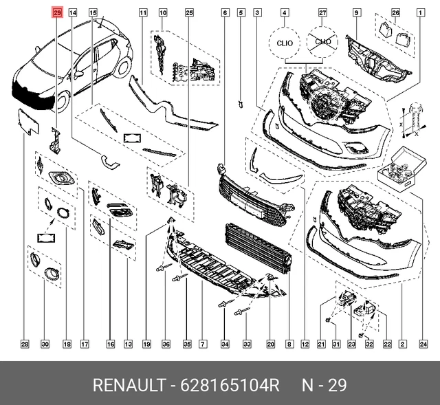 NUOVO ORIGINALE RENAULT Clio 2012-2016 Guida Aria Paraurti Anteriore ...
