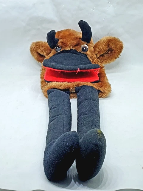 VINTAGE BULL COW Hand Puppet Toy With Legs Moving Mouth 16" $14.95 ...