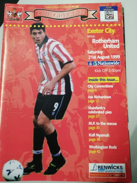 EXETER CITY HOME programmes x 19 - 1999/2000 £3.80 - PicClick UK