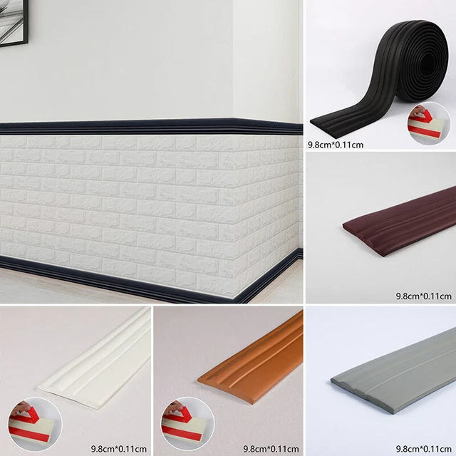 Self Adhesive Baseboard Wall Sticker Waist Line Border Skirting