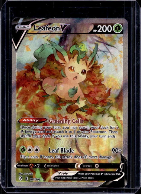 2021 POKEMON EVOLVING Skies Leafeon V Alternate Full Art #167/203 $59. ...